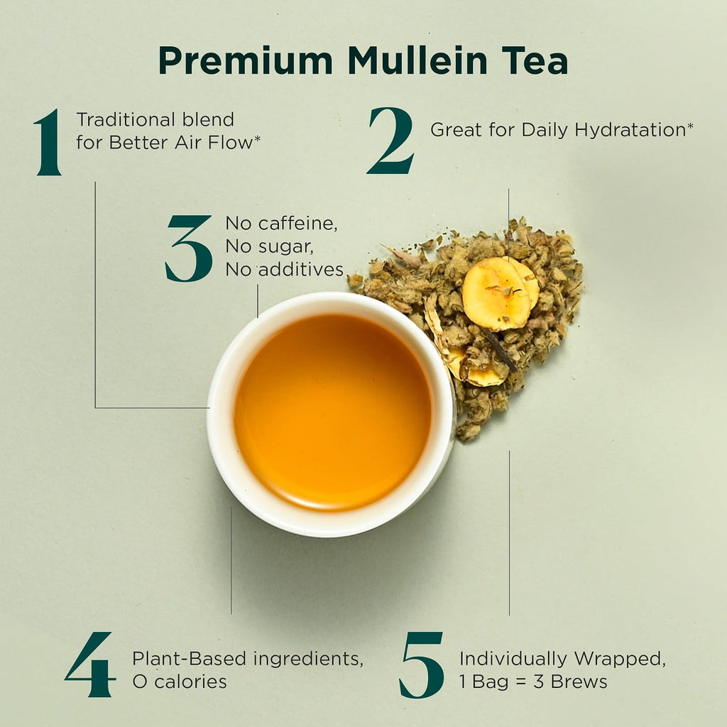 Caffeine-free mullein tea for relaxation