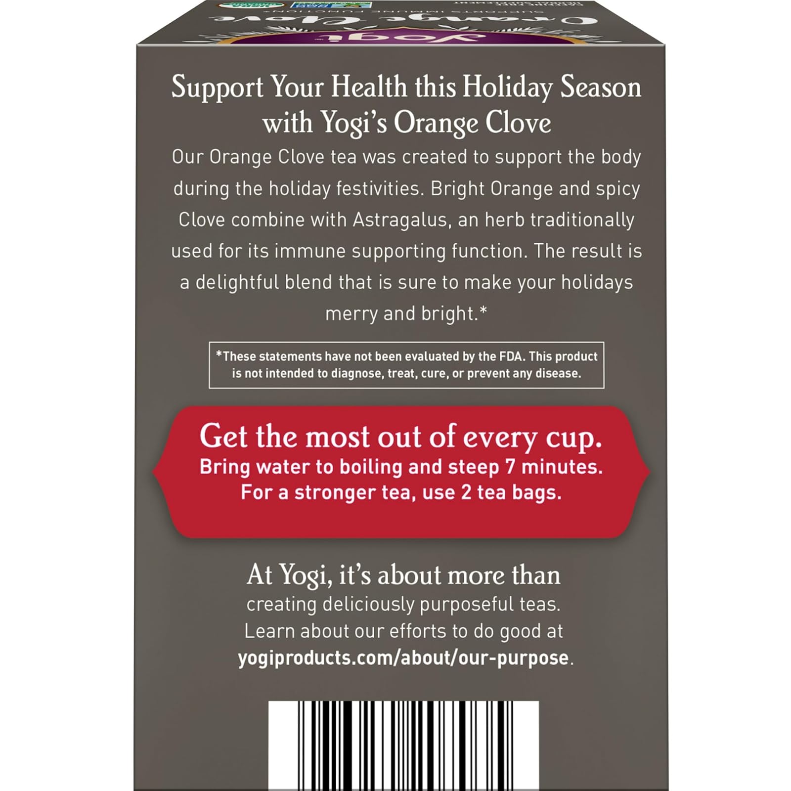 Caffeine-free orange clove herbal infusion