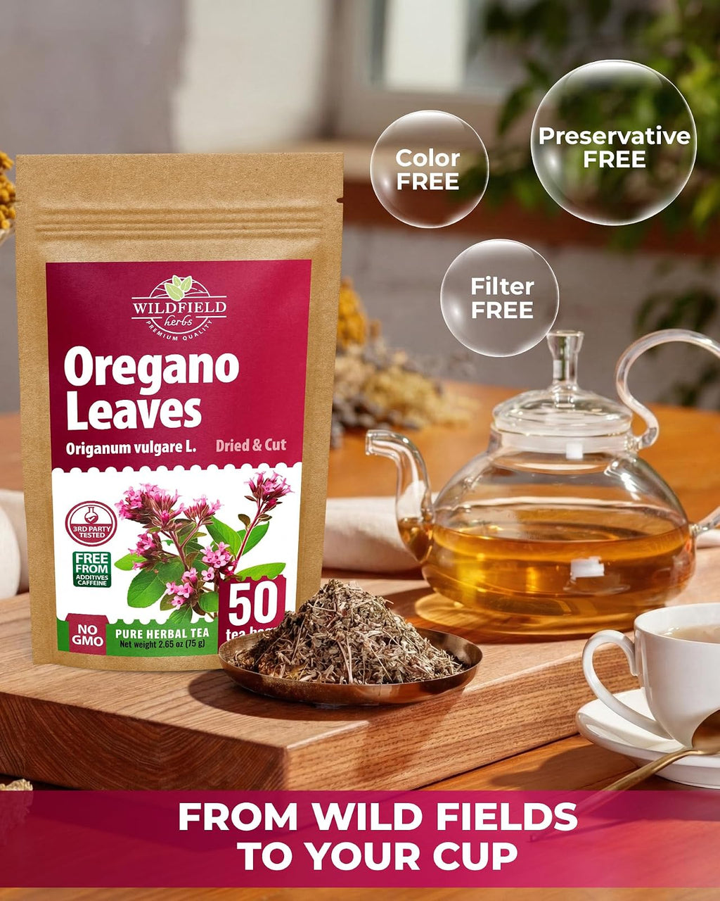 caffeine-free oregano tea option