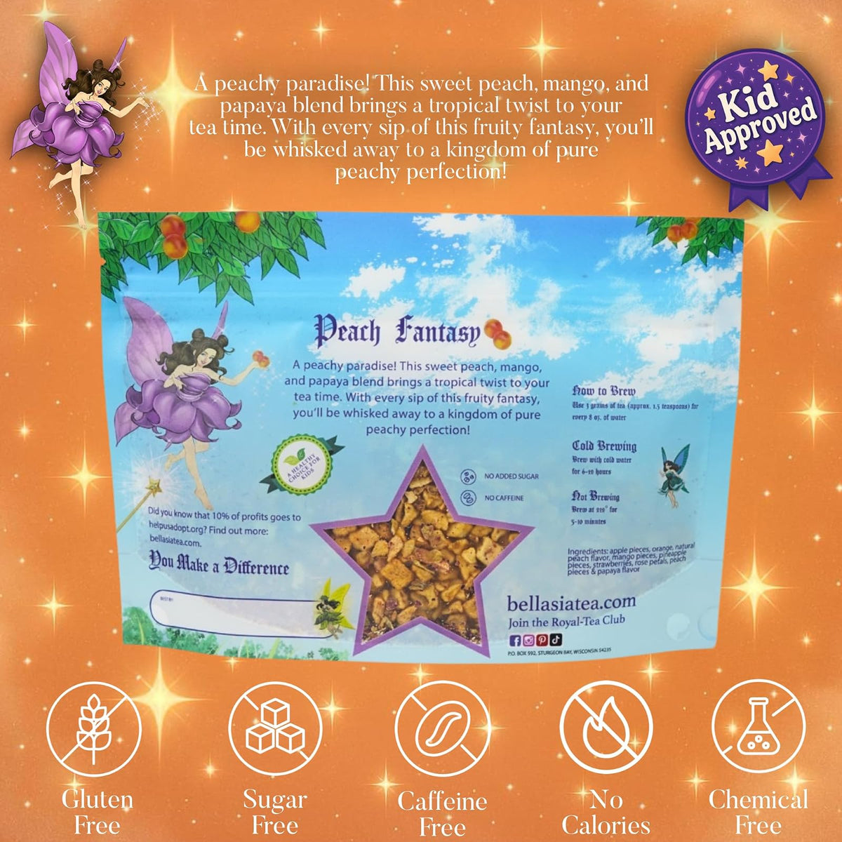 caffeine free peach herbal infusion