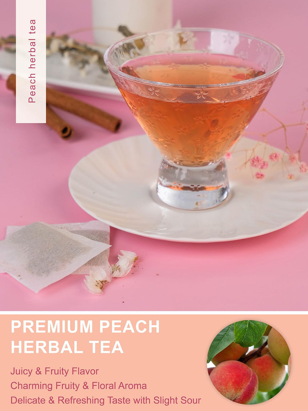 caffeine-free peach herbal infusion