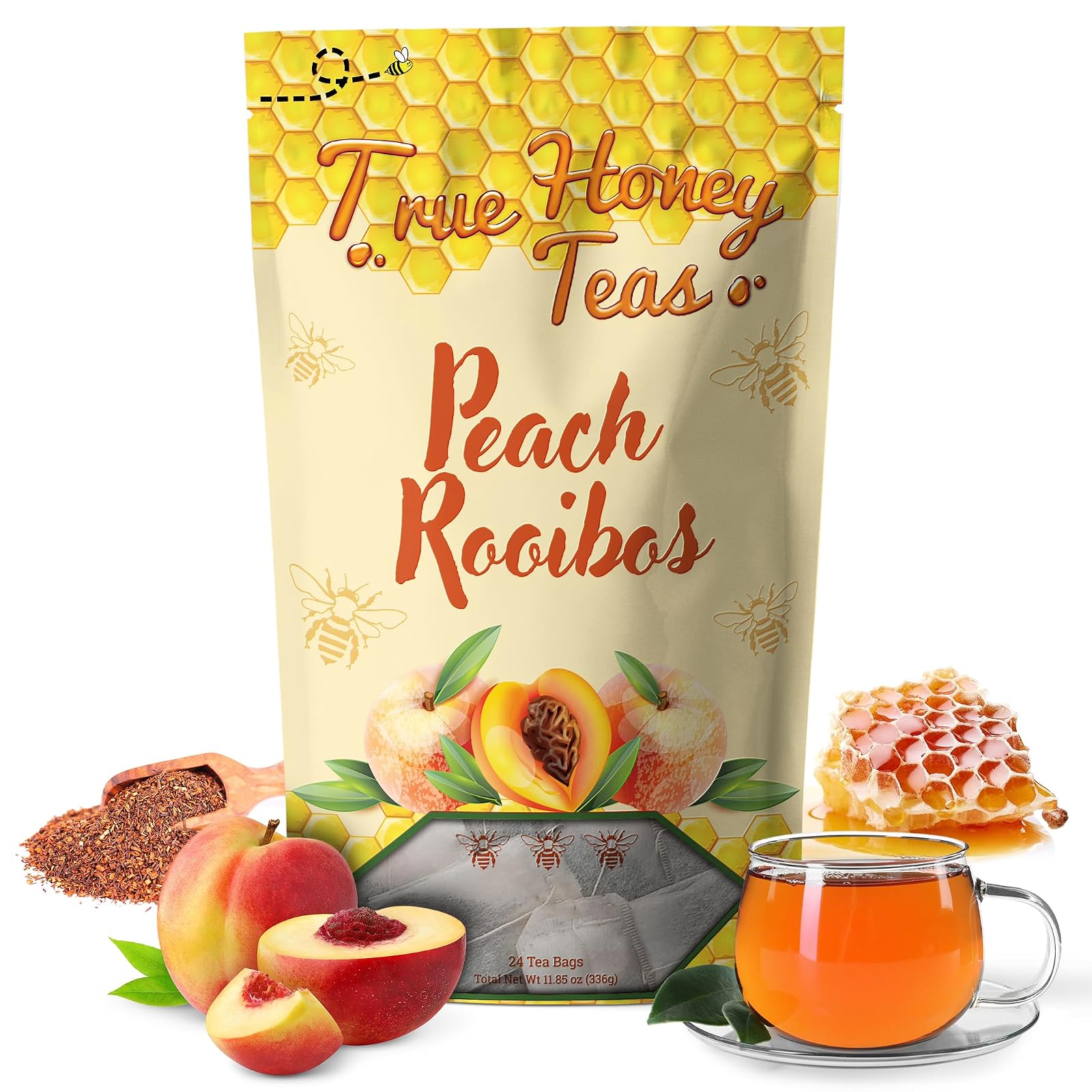 caffeine-free peach rooibos tea