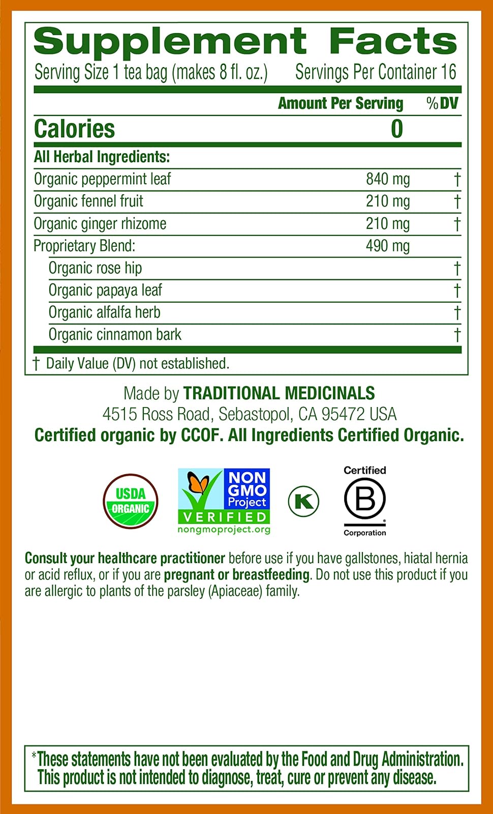 caffeine-free peppermint herbal infusion