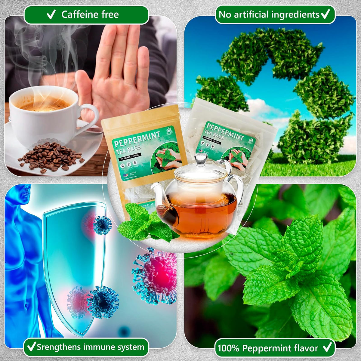 caffeine-free peppermint tea blend