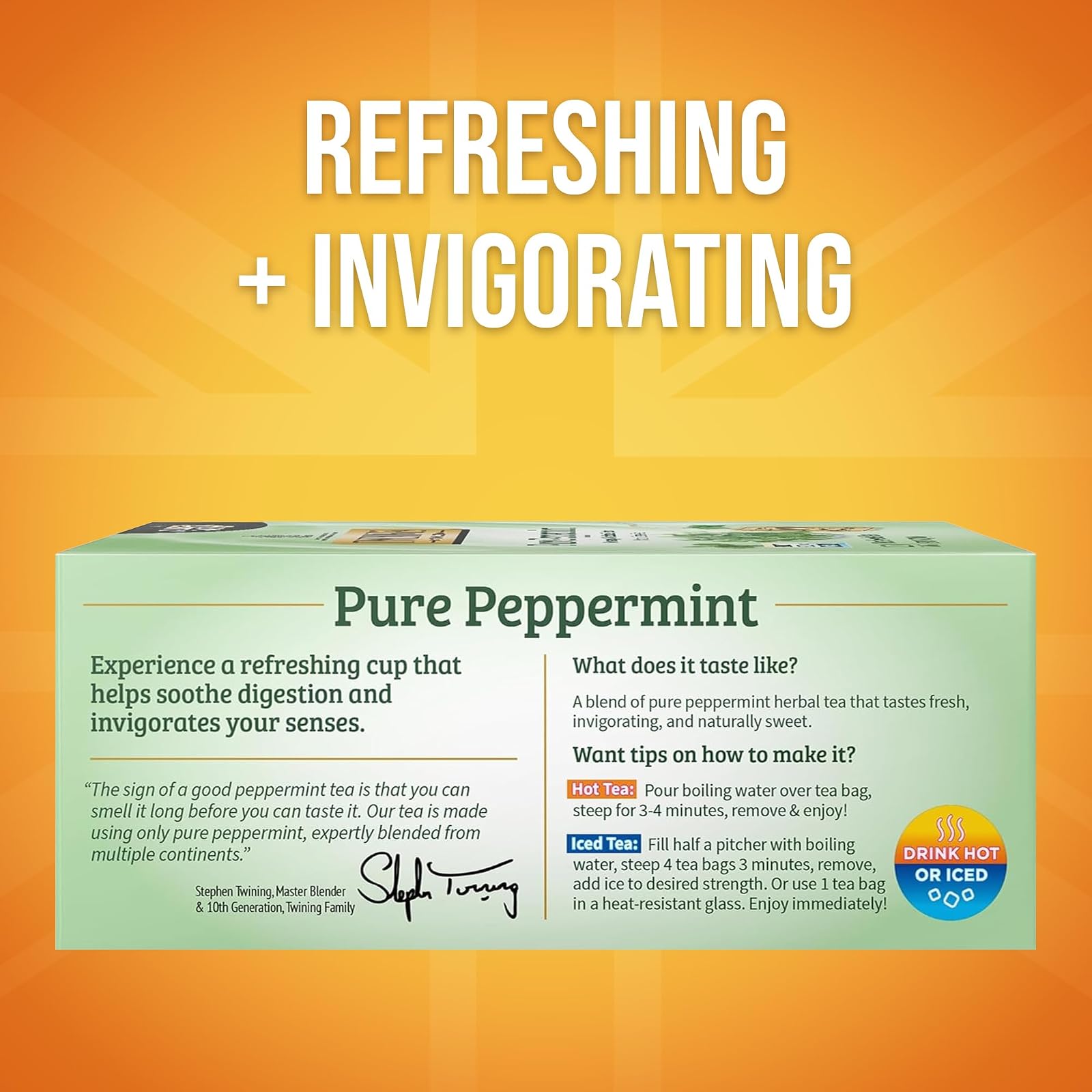 caffeine-free peppermint tea for relaxation