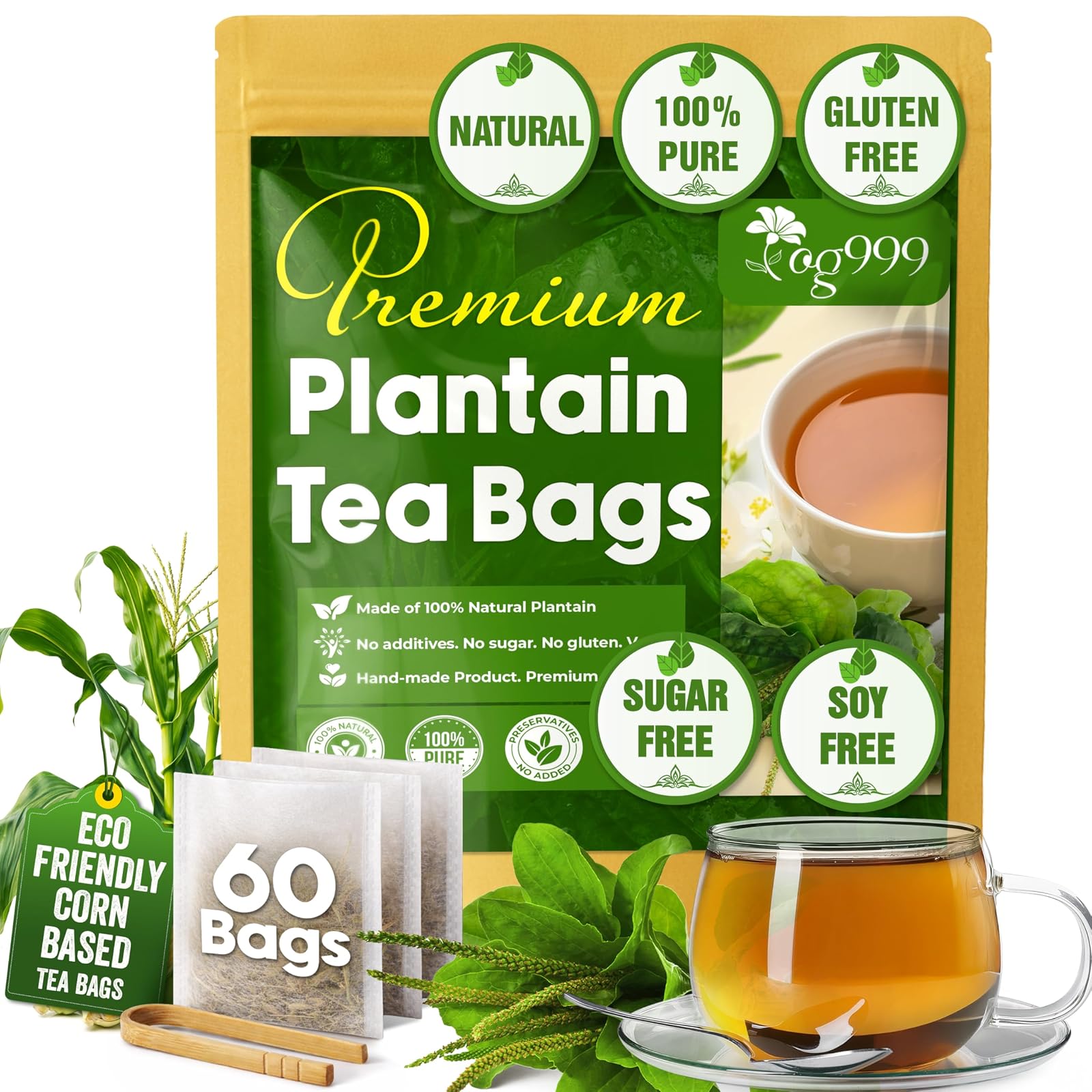 caffeine-free plantain leaf herbal tea