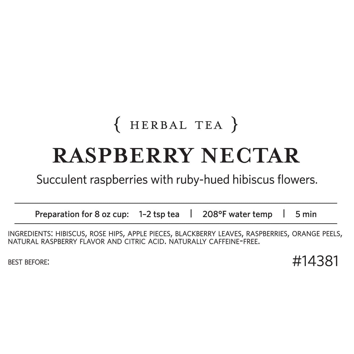 Caffeine-free raspberry herbal infusion