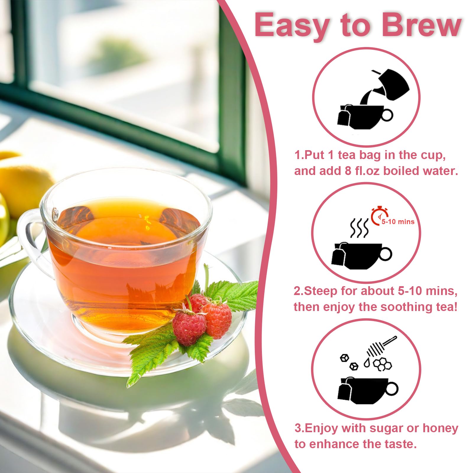 caffeine-free raspberry leaf herbal infusion