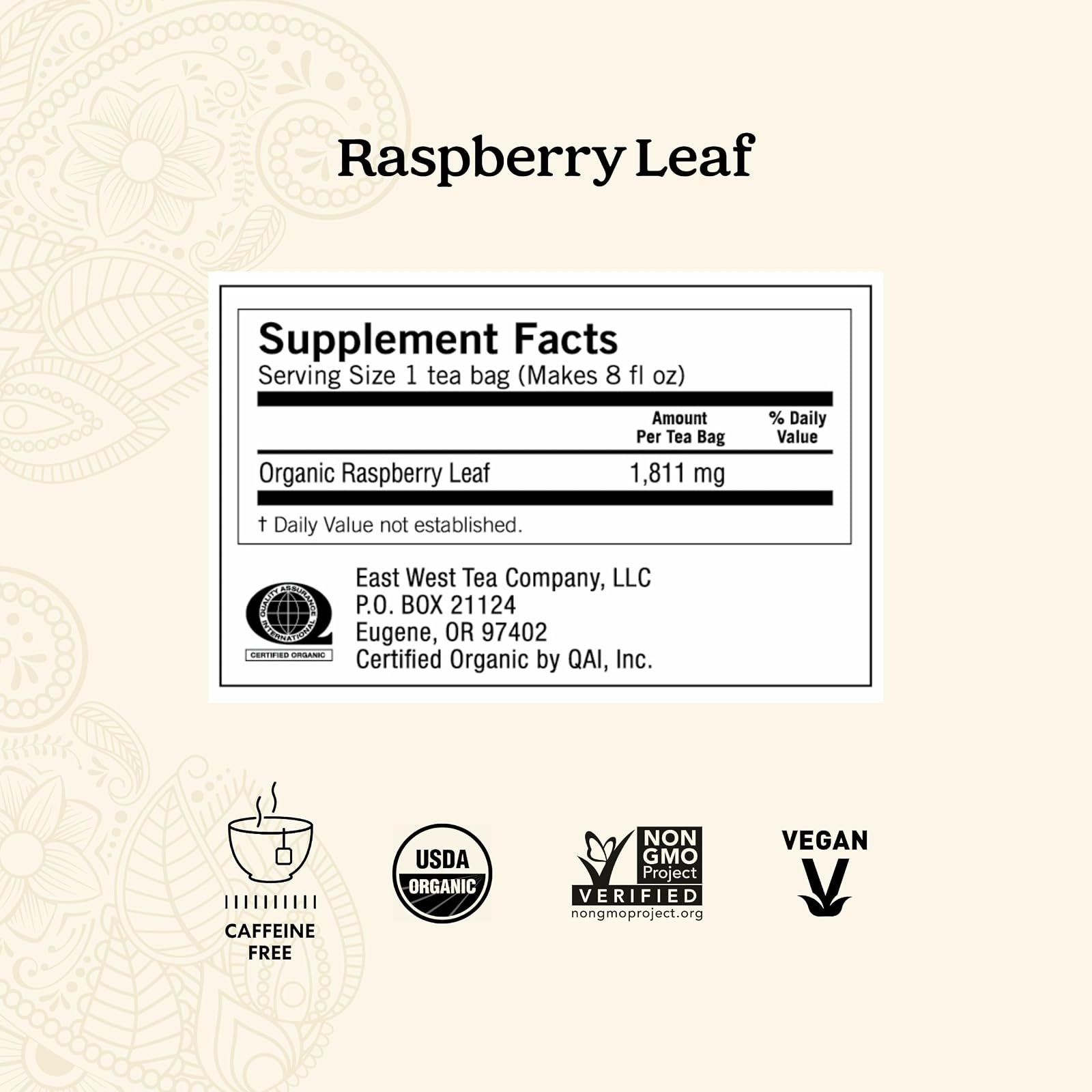 Caffeine-free raspberry leaf tea blend