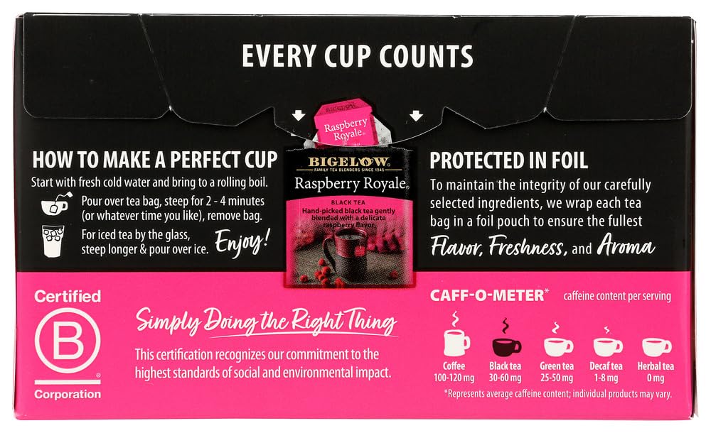 caffeine-free Raspberry Royale tea bags