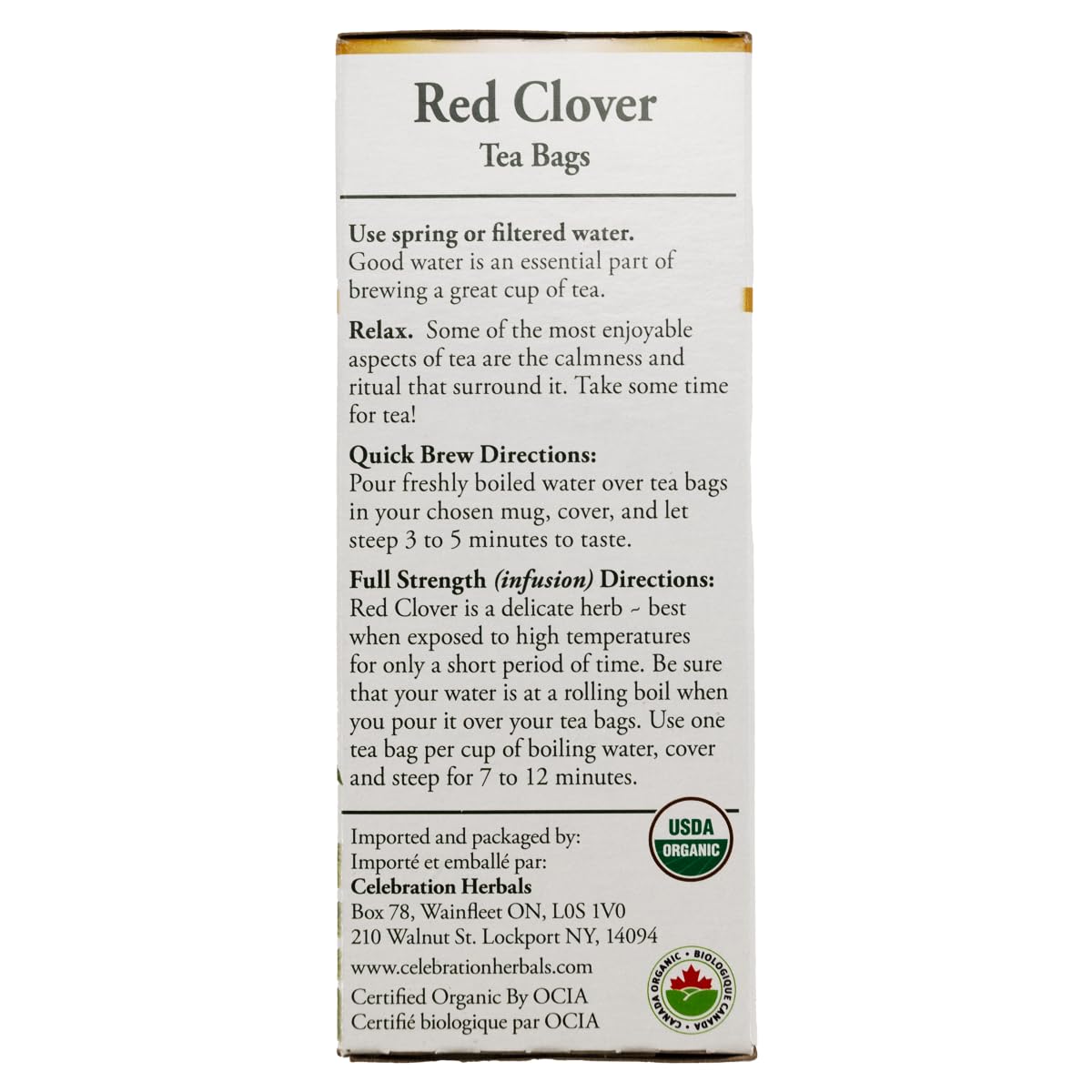 caffeine free red clover tea bags