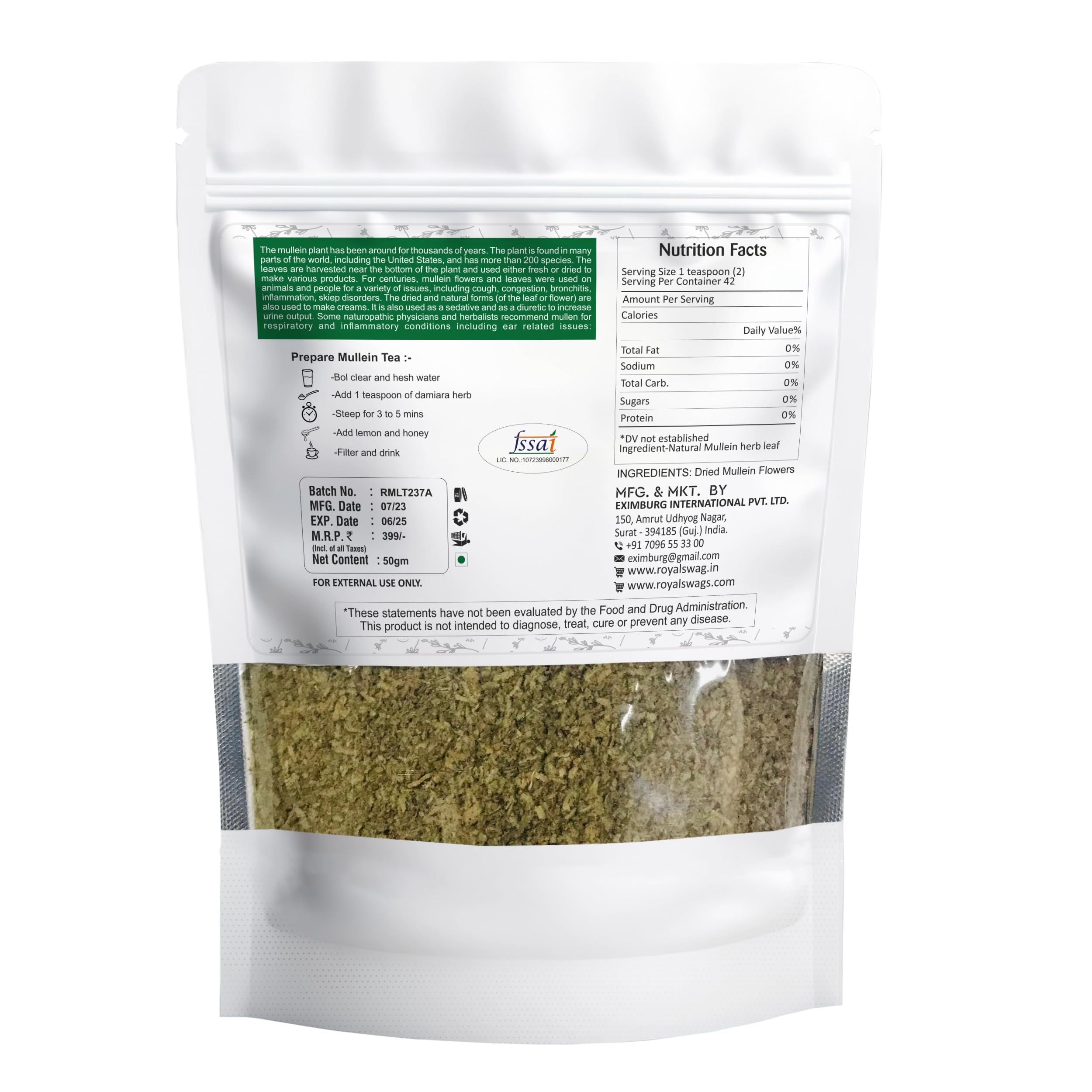 caffeine-free Royal Swag green tea