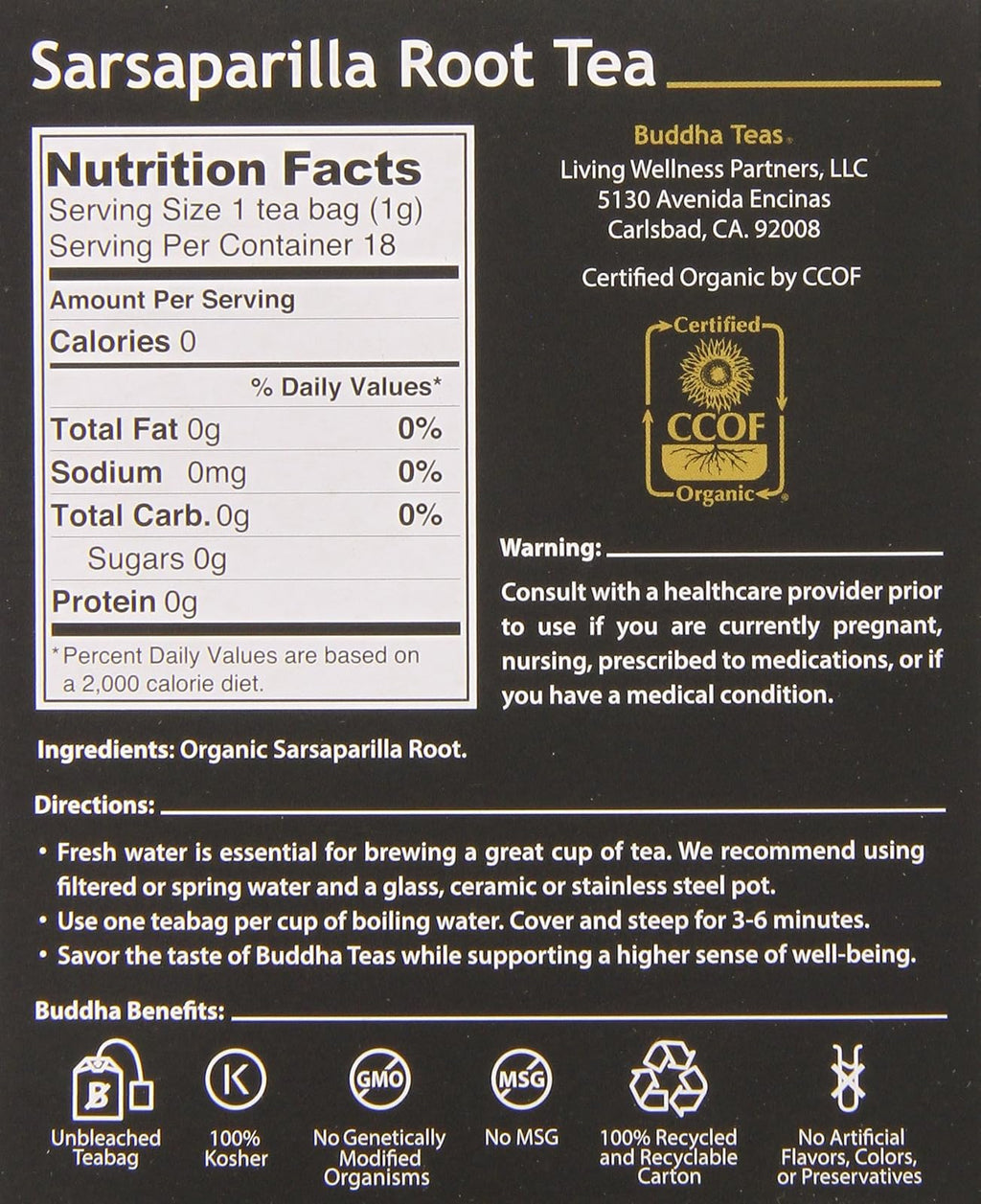caffeine-free sarsaparilla root infusion