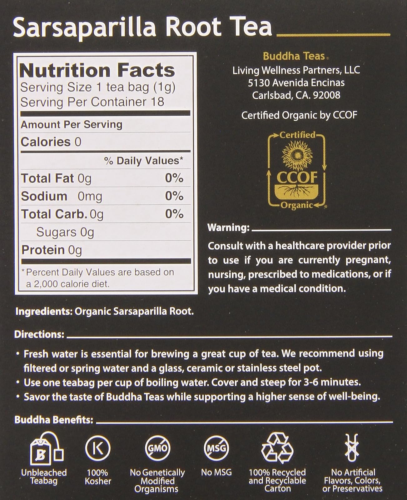 caffeine-free sarsaparilla root infusion