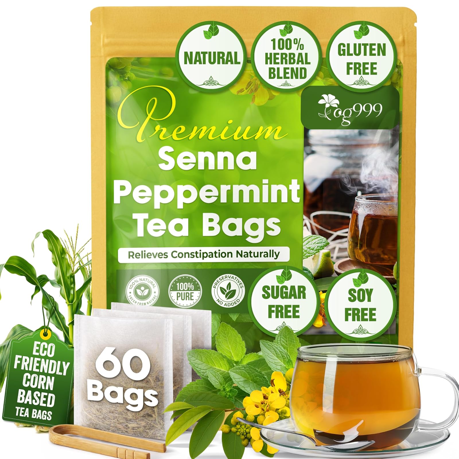 caffeine-free senna leaf herbal tea