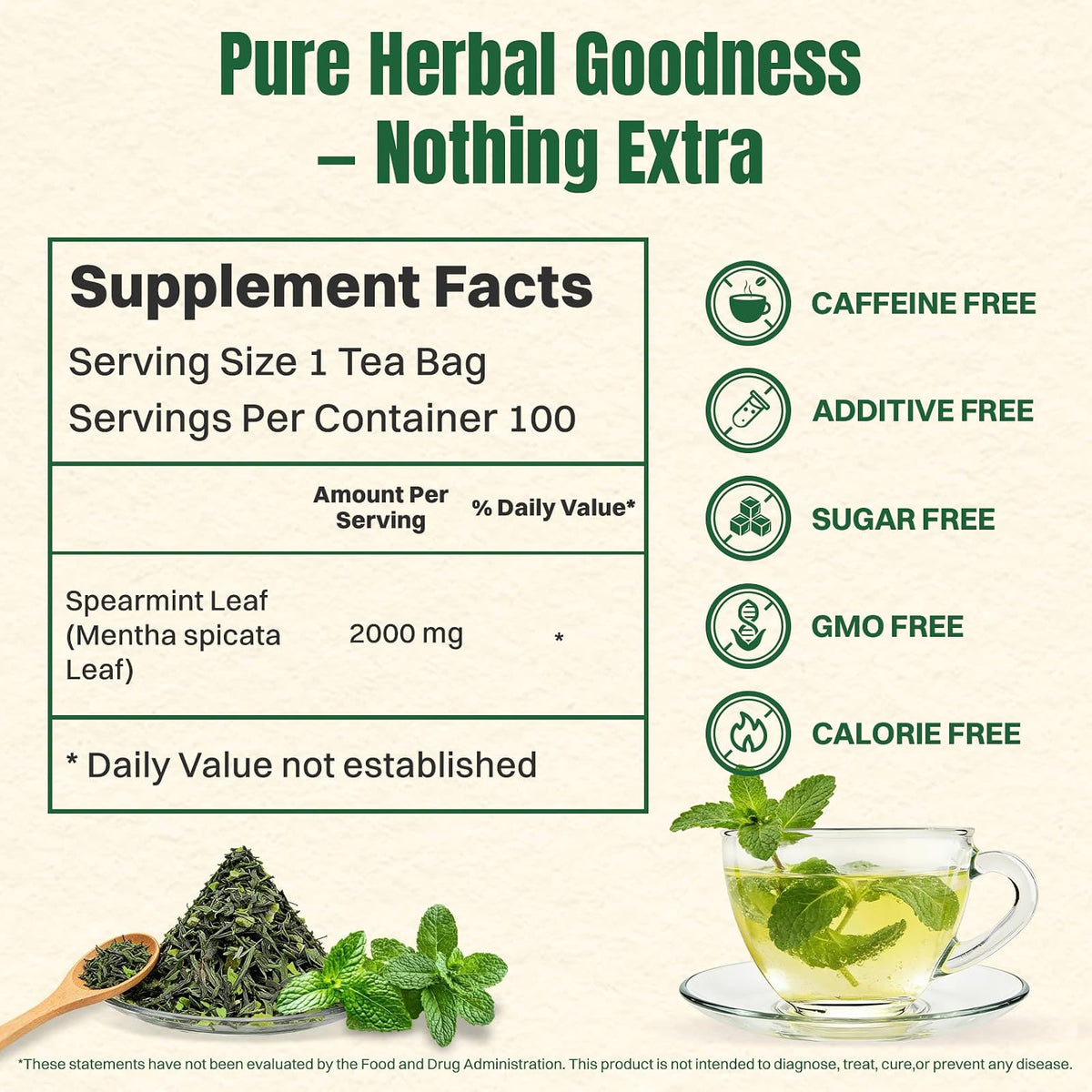 caffeine-free spearmint herbal tea