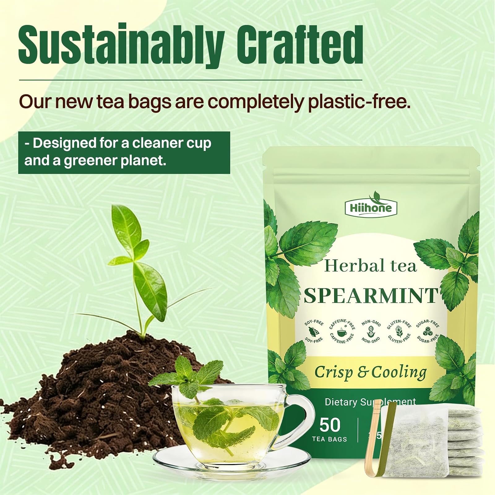 caffeine-free spearmint tea for relaxation