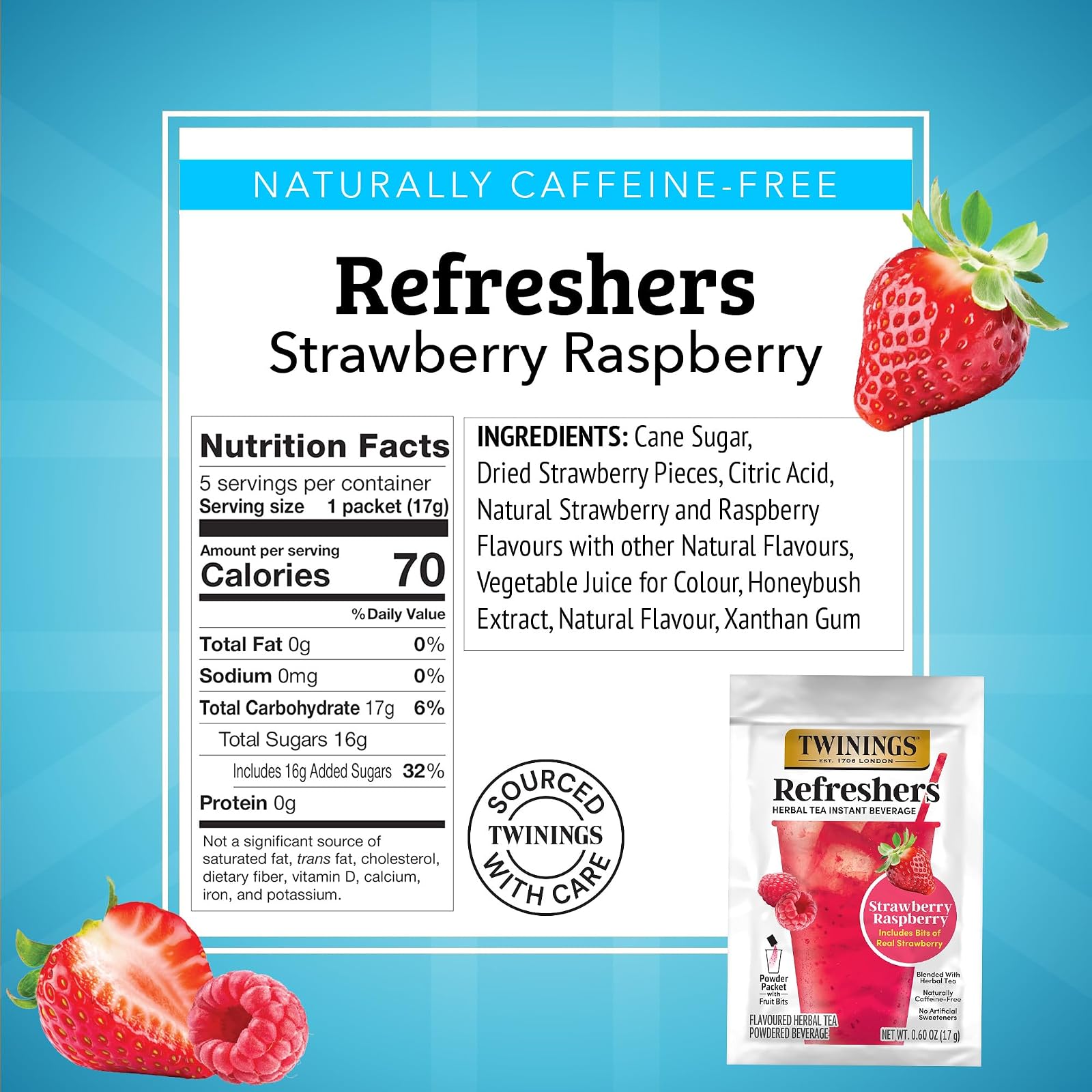 caffeine-free strawberry raspberry tea