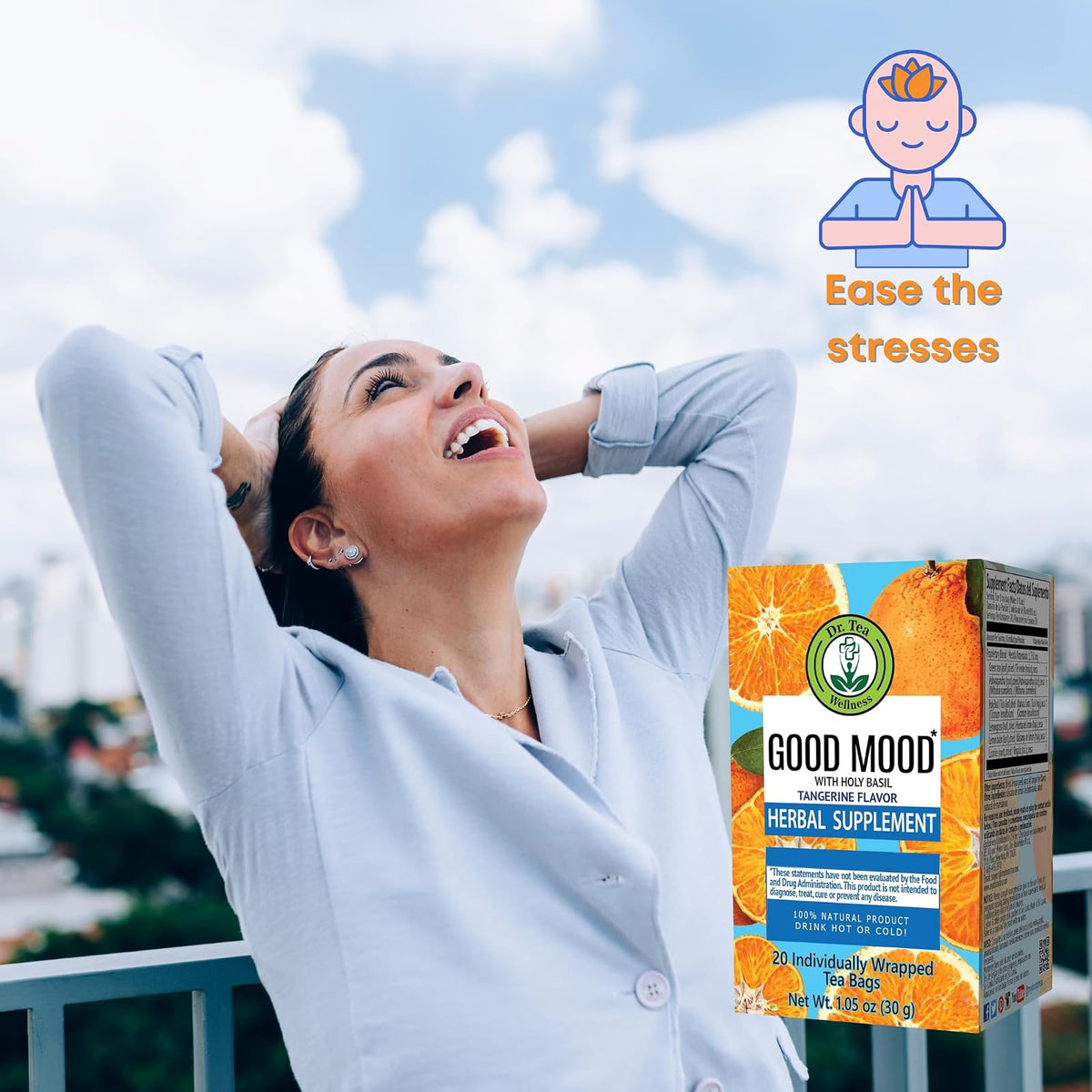 Caffeine-free tea for stress relief