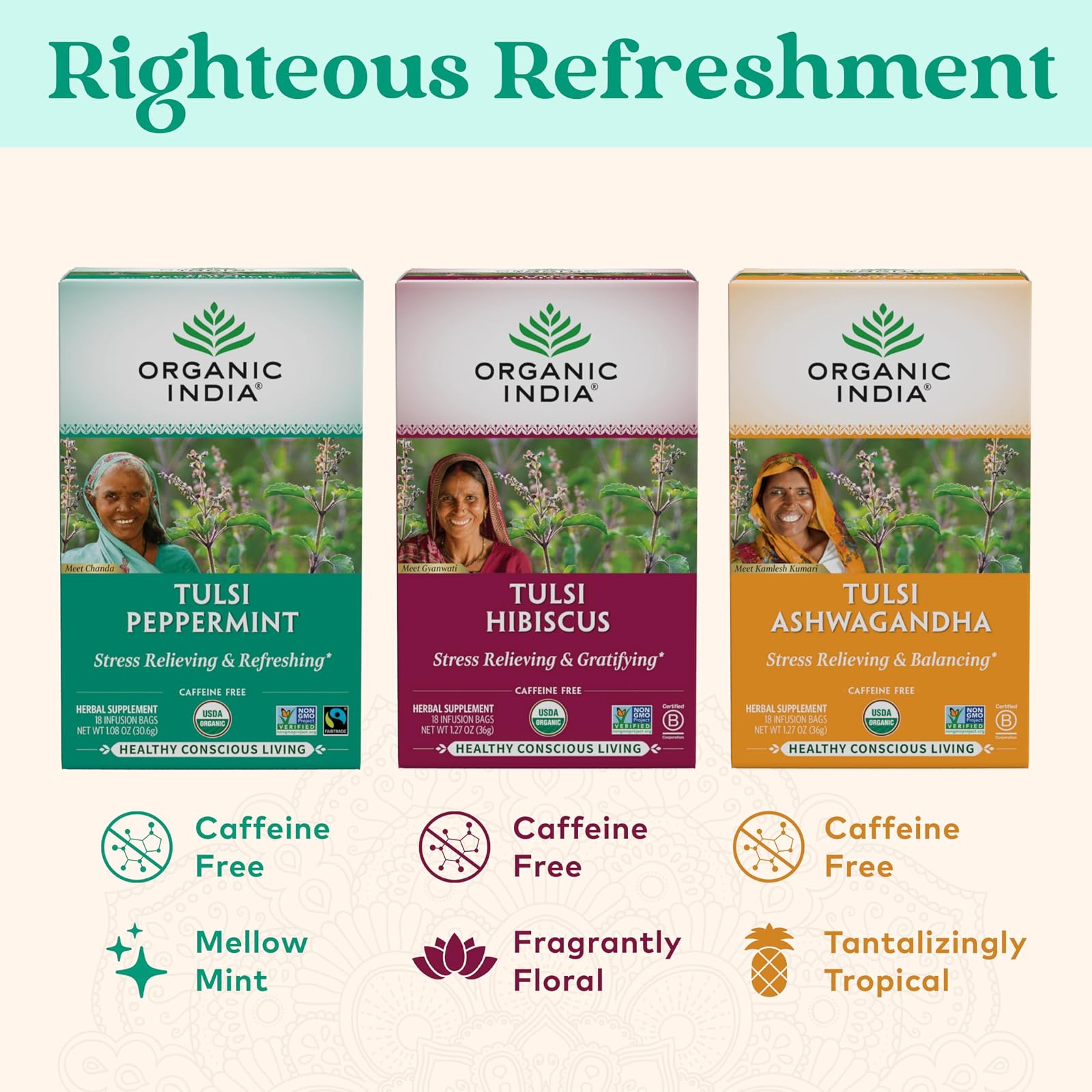 caffeine-free tulsi peppermint tea