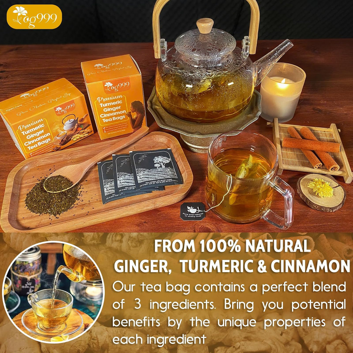 caffeine-free turmeric ginger infusion