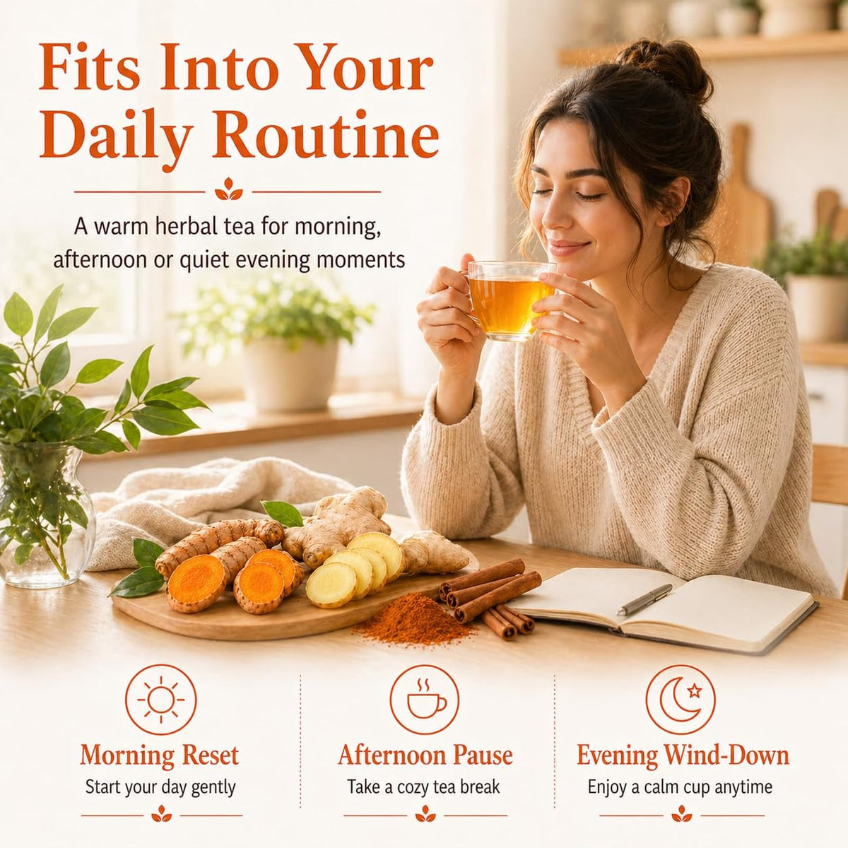 caffeine-free turmeric tea for relaxation
