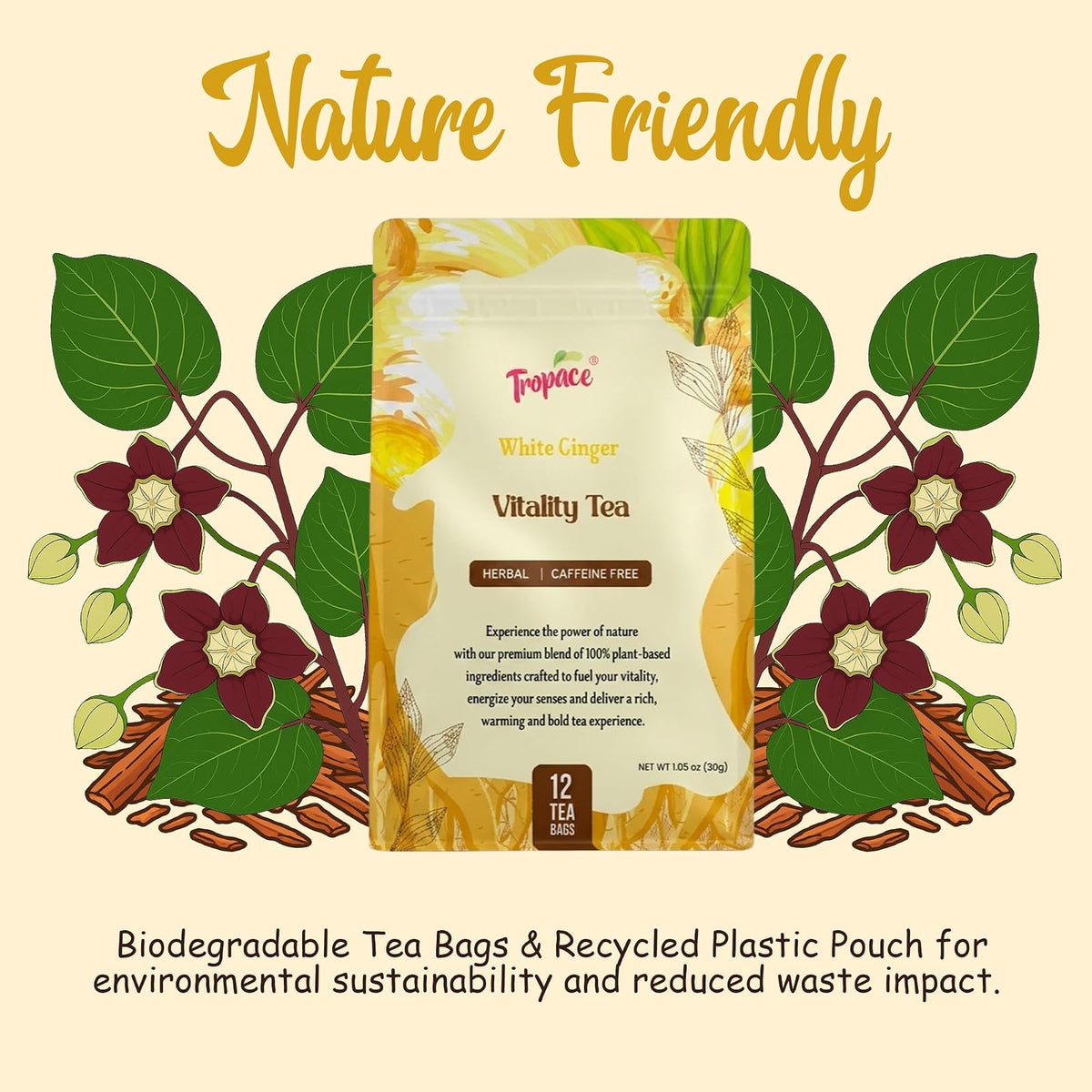 caffeine-free white ginger tea blend