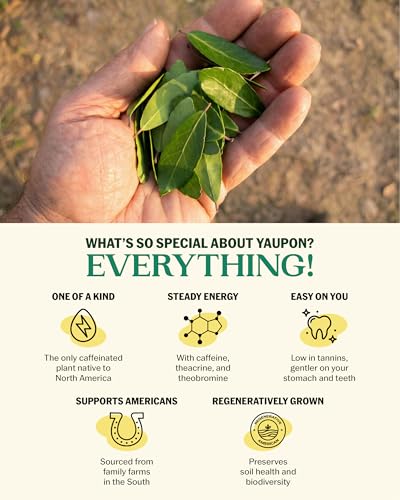 Caffeine-free yaupon tea for any time