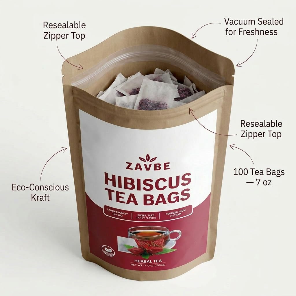Caffeine-free ZAVBE herbal tea bags