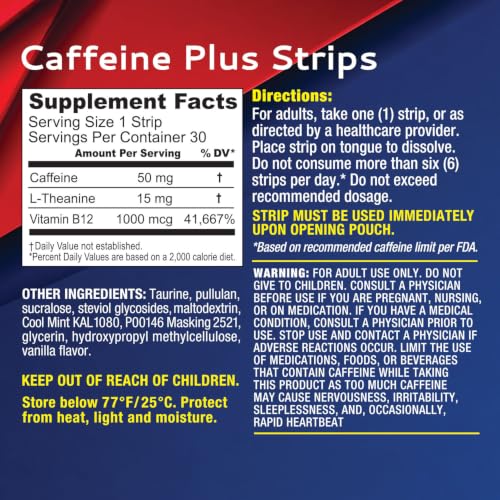 Caffeine Plus strips for daily energy