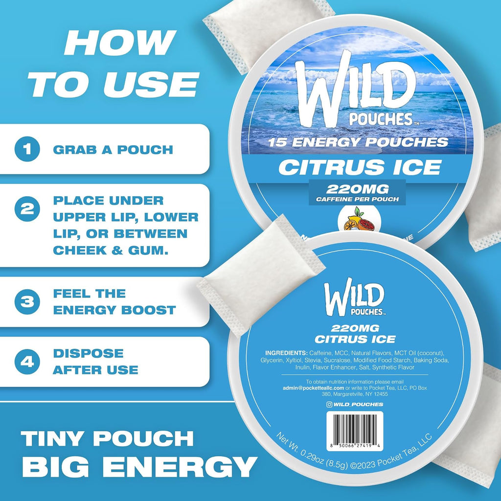 Caffeine pouches for quick energy