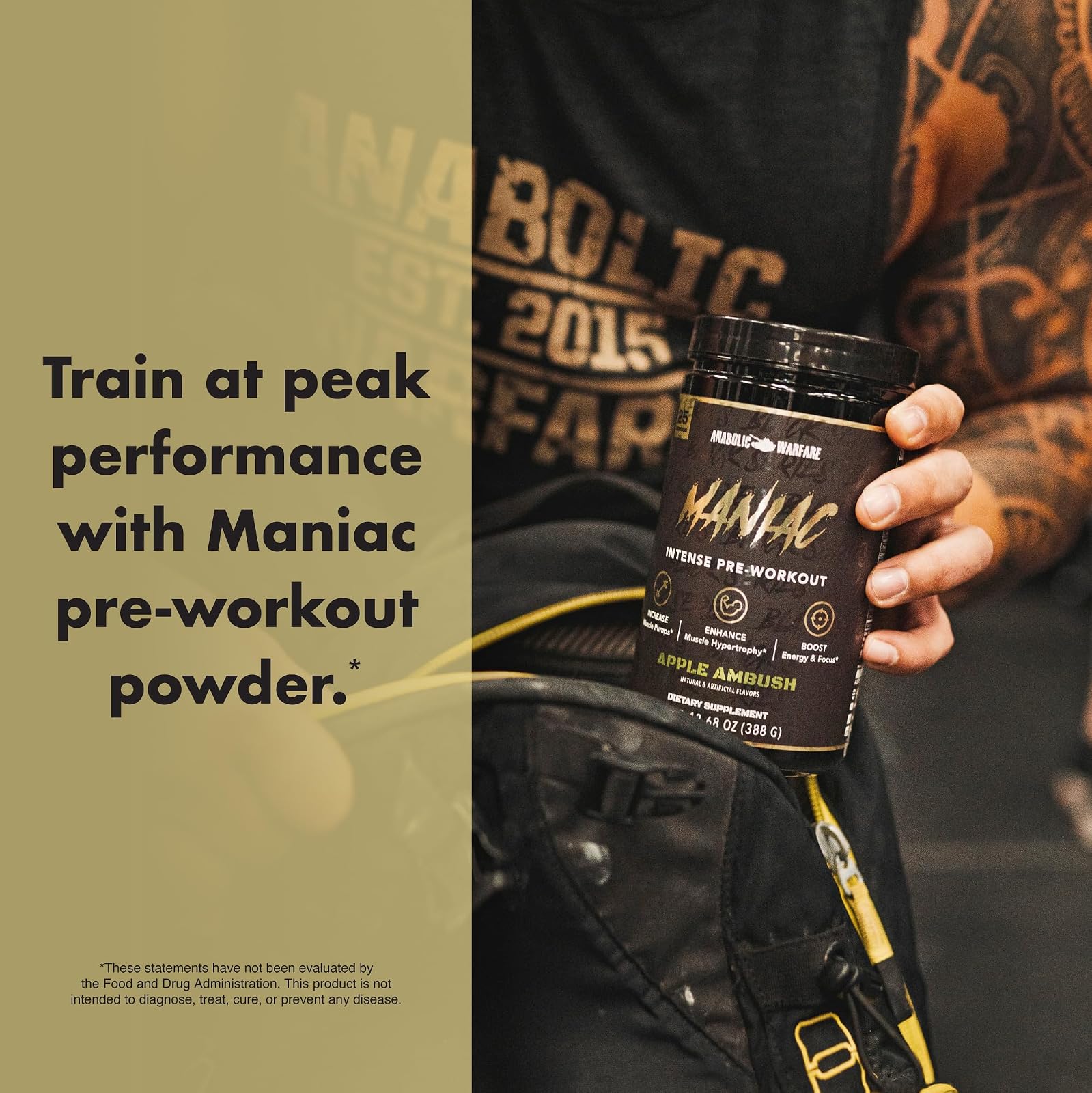Caffeine-rich pre-workout for focus