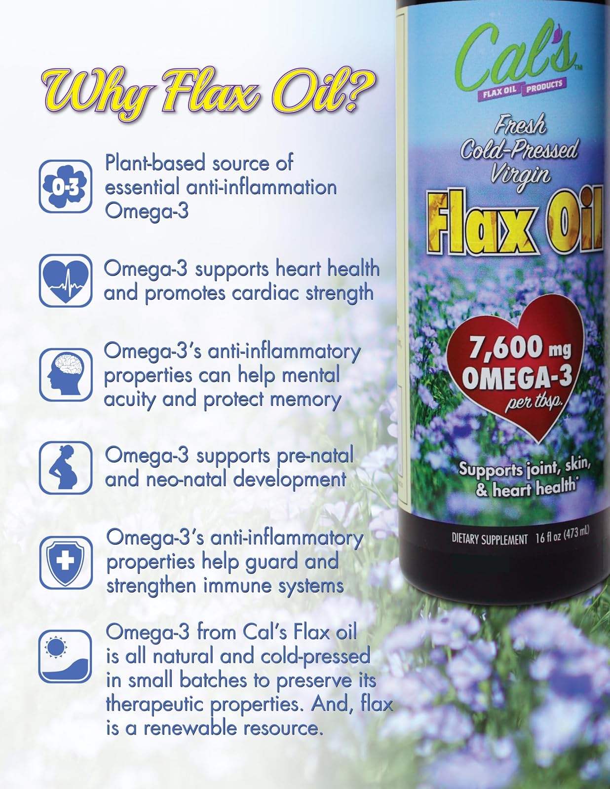 Cal's flaxseed oil for healthy cooking