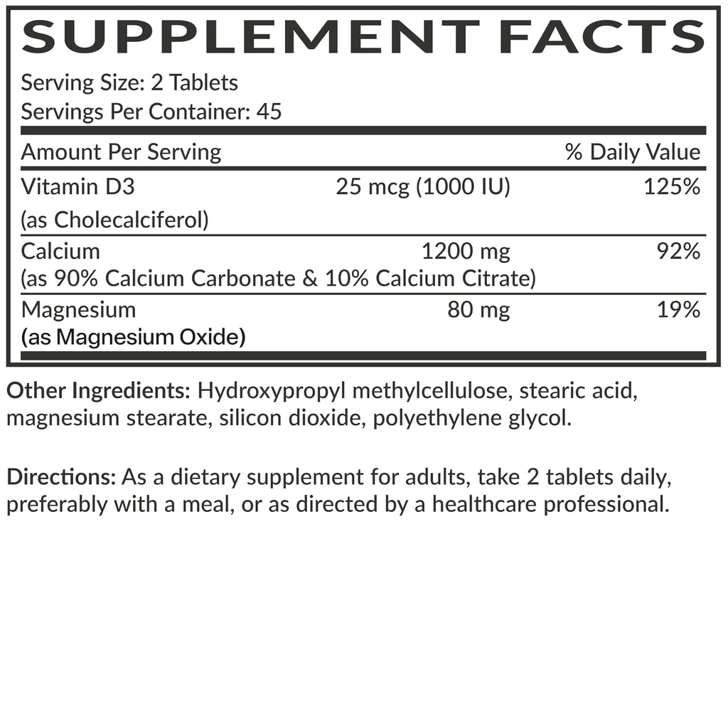Calcium 1200 mg for muscle function