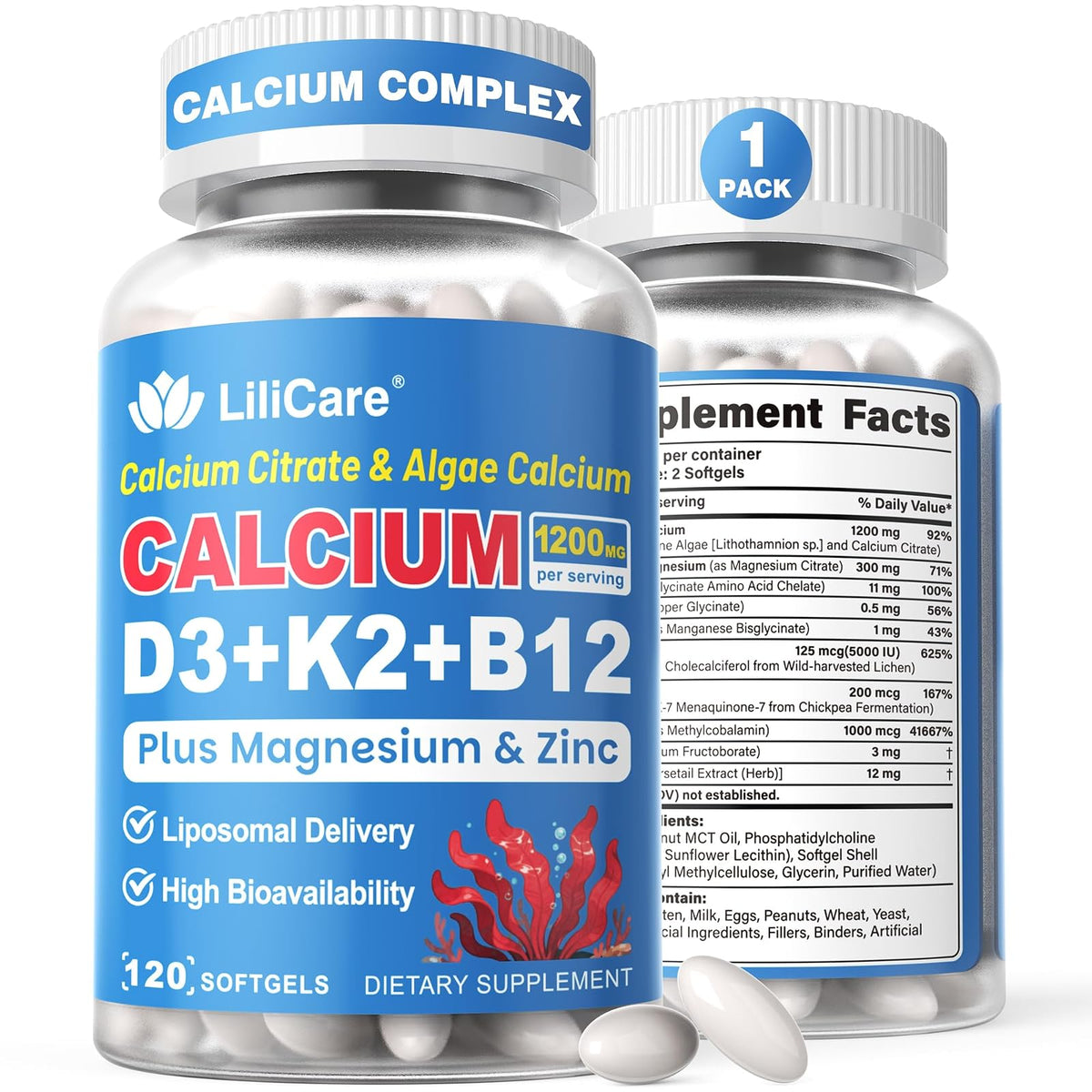 Calcium 1200 mg softgels for bone health