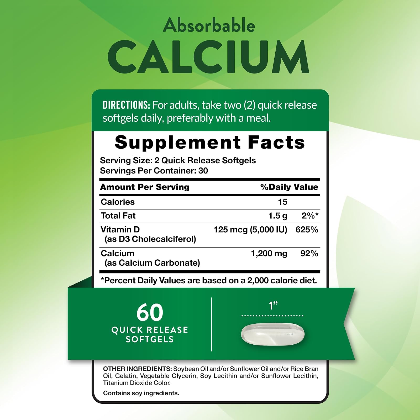Calcium 1200 mg with Vitamin D3 benefits