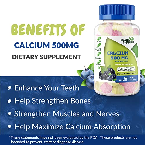 Calcium 500 mg gummies for bone support