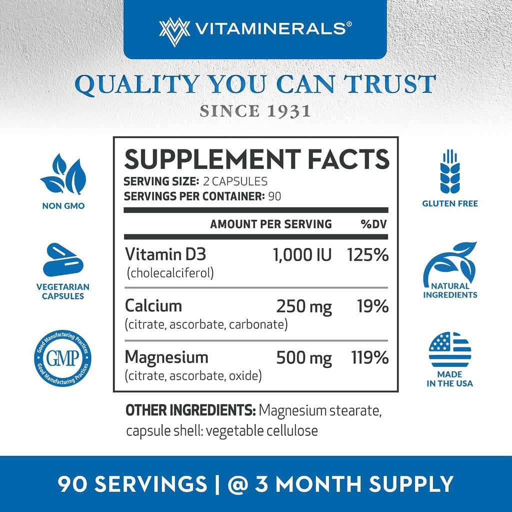 Calcium and magnesium veggie capsules