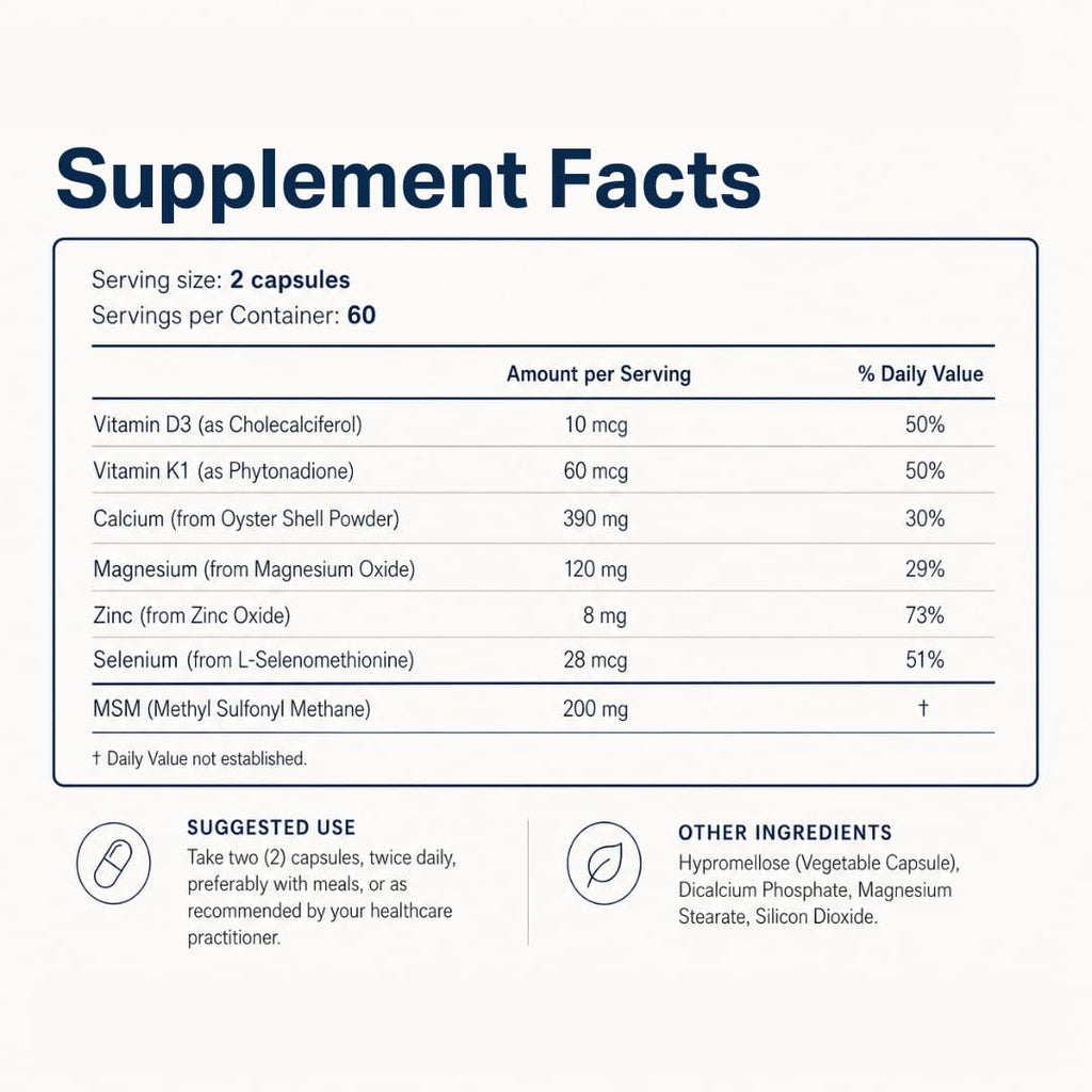 Calcium and MSM for improved mobility