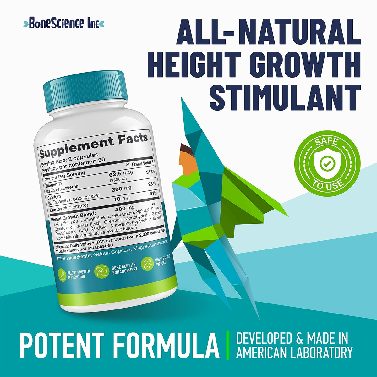 Calcium and Vitamin D3 supplement for growth