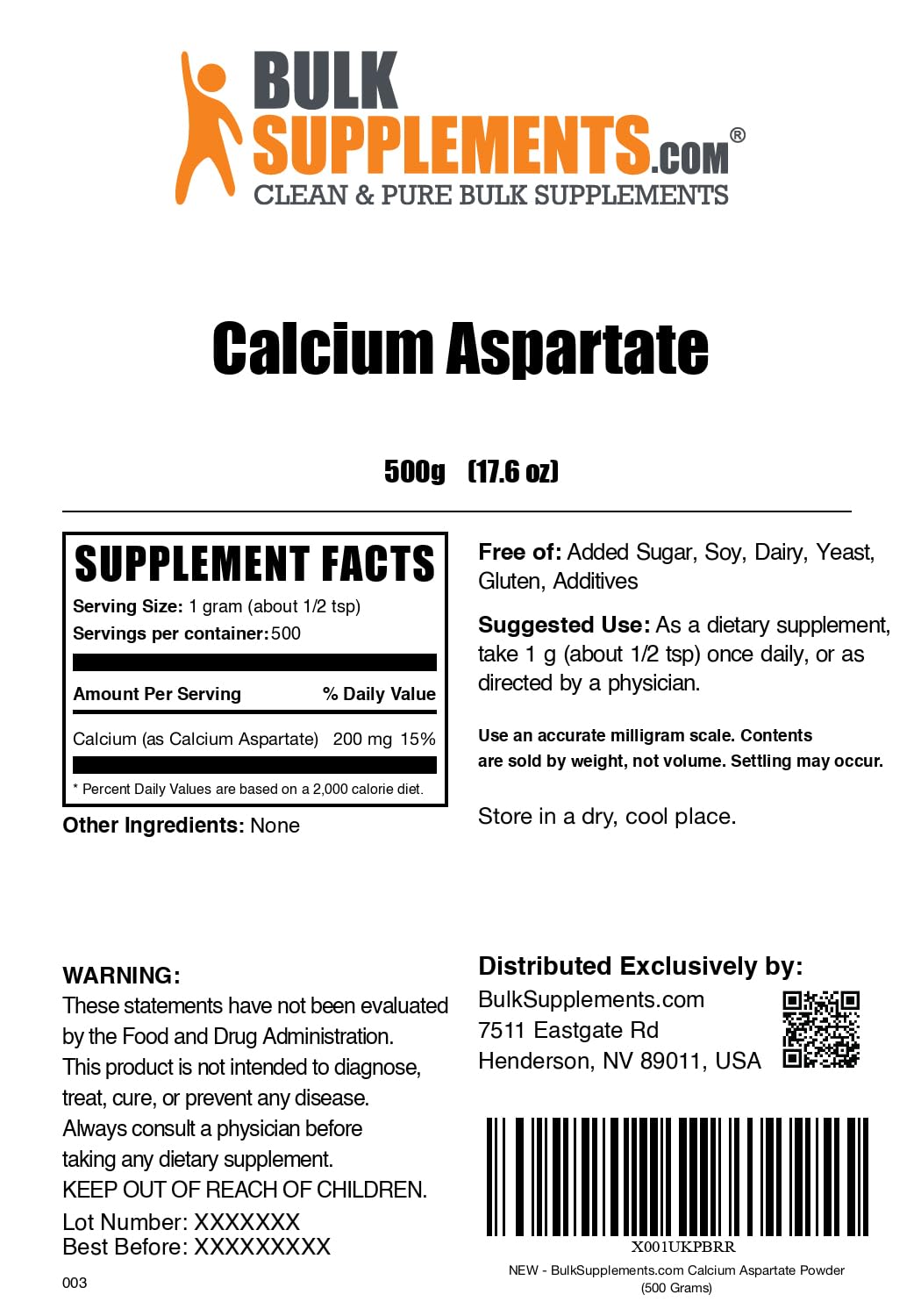 Calcium aspartate for improved mineral absorption