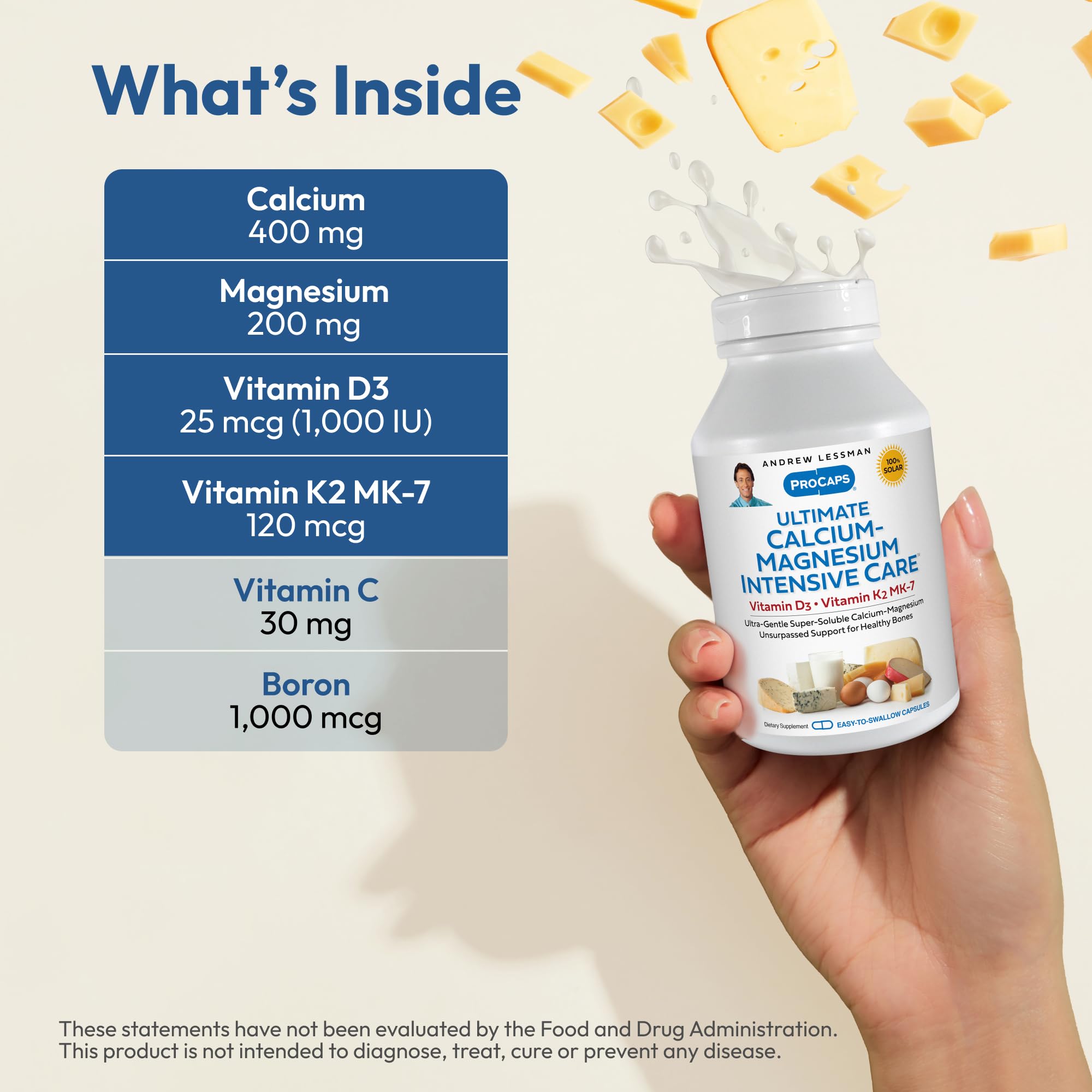 Calcium capsules for daily bone support