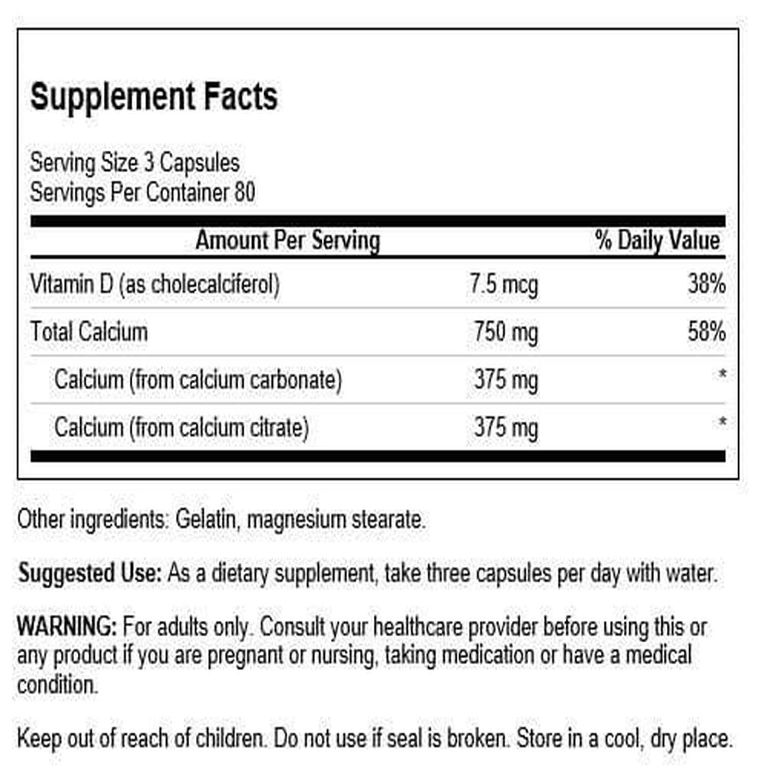 Calcium carbonate complex with vitamin D