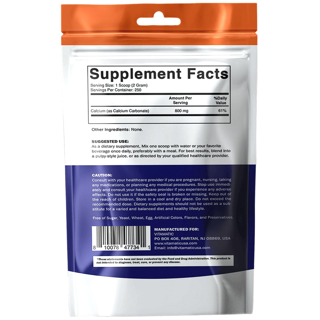 Calcium carbonate powder for muscle function