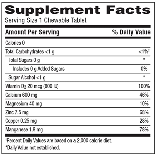 Calcium chewables for overall wellness