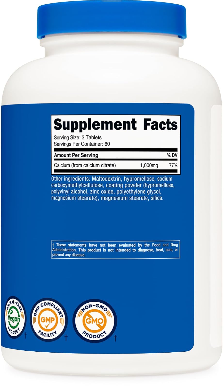 Calcium Citrate 180 tablets for easy dosing