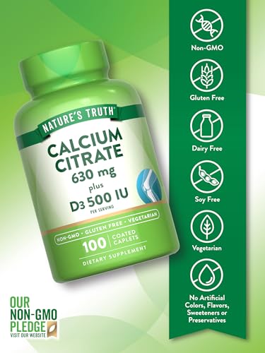 Calcium citrate caplets for bone health
