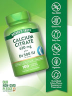 Calcium citrate caplets for bone health