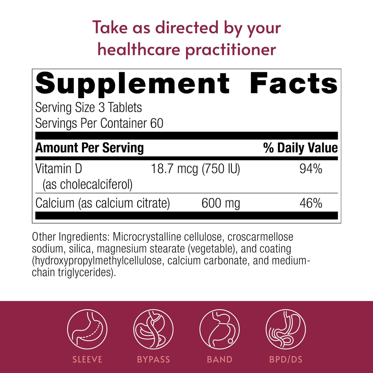 Calcium citrate for bariatric patients