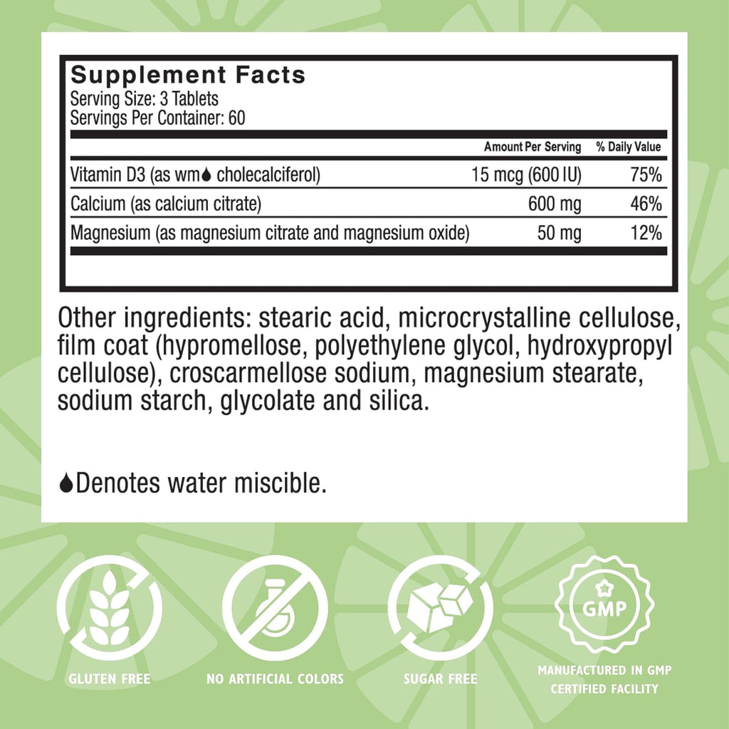 Calcium citrate for optimal mineral support